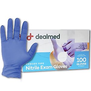Dealmed Medical Exam Gloves – 100 Count Large Nitrile Gloves, Disposable, Non-Irritating Gloves, Latex Free Gloves, Multi-Purpose Use for a First Aid Kit and Medical Facilities