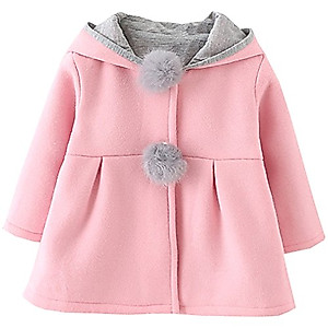 MINKIDFASHION Baby Girls Winter Autumn Cotton Warm Jacket Coat (2T, Pink)
