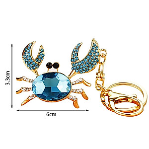 SEADEAR Diamond Crab Car Keychain Crab Keychain Crab Car Keychain Pendant Handbag Wallet Backpack Charm for Women Girls