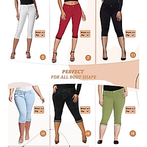 Hybrid & Company Women's Stretchy Slim Fit Denim Capri Jeans Q22880 Indigo 7