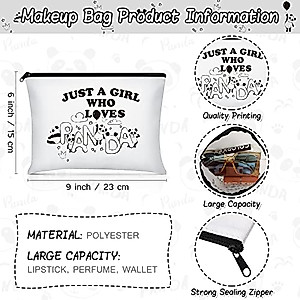 Eccliy 2 Pieces Panda Cosmetic Bag Makeup Zipper Pouch Bag Women Panda Tote Bag Just a Girl Who Loves Pandas for Girls Birthday Christmas Day Gift