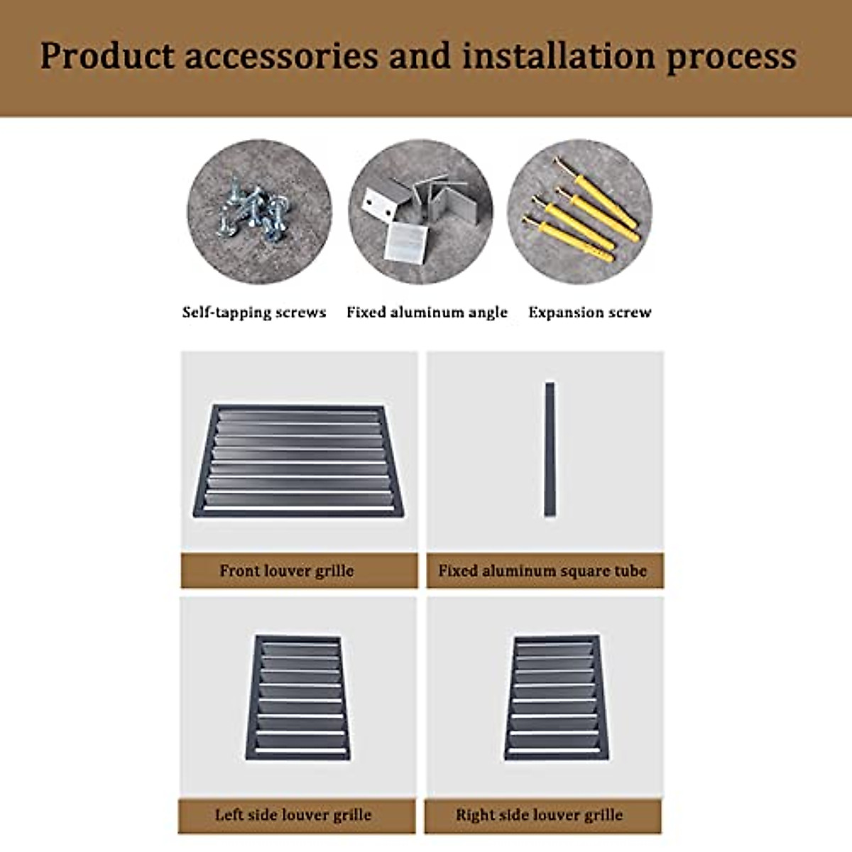 Hid Outdoor Air Conditioning Cover Privacy Fence, Anti-Theft Sturdy Aluminum Heavy Duty Ac Cover with Topper Cover, Freestanding Louvered Space Divider, Patio Furniture Covers Pool Pump Barrier Fenc