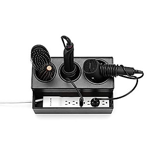JackCubeDesign Hair Dryer Holder Hair Styling Product Care Tool Organizer Bath Supplies Accessories Tray Stand Storage Bathroom Vanity Countertop with 3 Holes(Black) – :MK154C