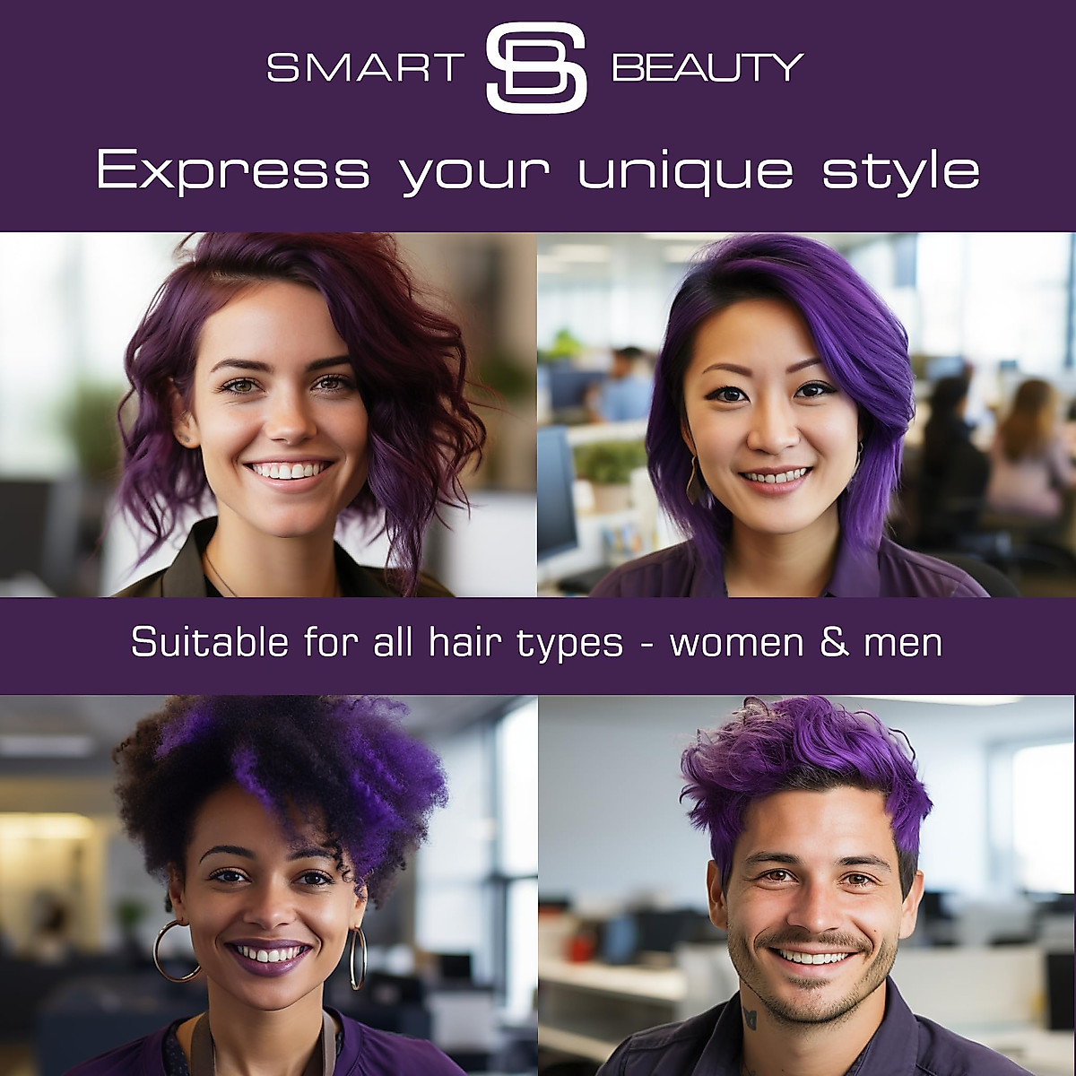 Amethyst Purple Hair Dye Permanent with Anti-Breakage Plex Hair Care, Vegan Hair Dye & Cruelty-Free, 100% Grey Coverage, purple Hair Color, For All Hair Types. Smart Beauty