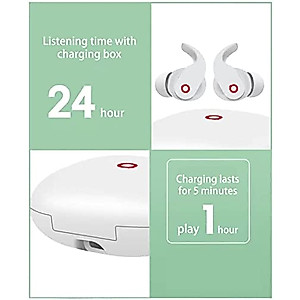 MEGCCR Bluetooth 5.2 High-Fidelity Wireless Earbuds Noise-Cancelling Binaural Stereo Surround Sound HD Sound Quality Touch-Controlled Immersive Premium Audio Earbuds for Sports/Office Use (White)