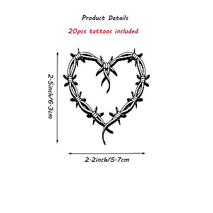 QualityLife Karol Temporary Tattoos, 20pcs Multicolor Heart Themes, Easy to Apply, Waterproof, Safe Materials, Long-Lasting, Concert Accessories or Gifts
