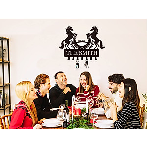 Personalized Key Holder Decorative,Personalized Name Key Rack,Horse Key Holder for Wall, Wall Mounted Key Hooks