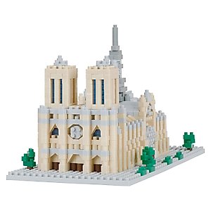nanoblock - World Famous Buildings - Notre Dame Cathedral, Sight to See Series Building Kit
