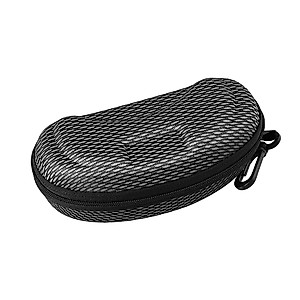 Yamrots 2 Pcs Zipper Hard Sunglasses Cases Portable Travel Eyeglasses Cases with Plastic Hook (Black White)