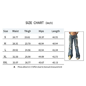 Sunidol Womens Star Jeans High Waist Baggy Cargo Jeans 90s Vintage Y2K Outfit Distressed Graphic Jeans Blue 3XL