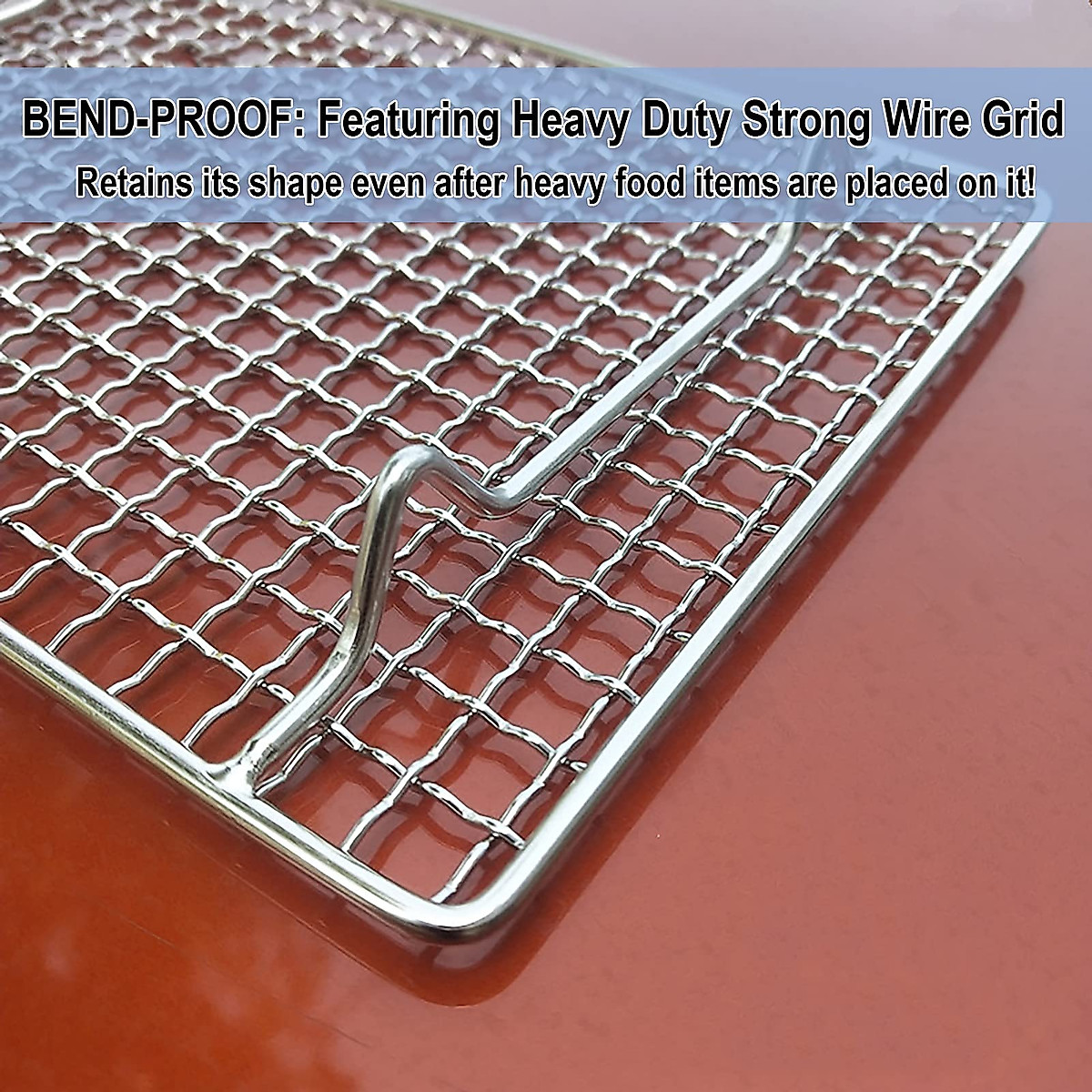 Turbokey Wire Canning Rack Cooling Racks For Baking Oven Safe Small Grid Fits Air Fryer/Stockpot/Instant Pot/Pressure Cooker, Stainless Steel Grill Grate (5.9"x8.7",22x15cm)