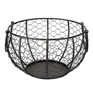 Qube Eggs Basket,Eggs Storage Iron Basket with Ceramic Chicken Lid, Metal Wire Hen Egg Basket Container,Eggs Holder Box for Storing Fruits, Vegetables (Pink), 20 x 15 x 7.3 cm