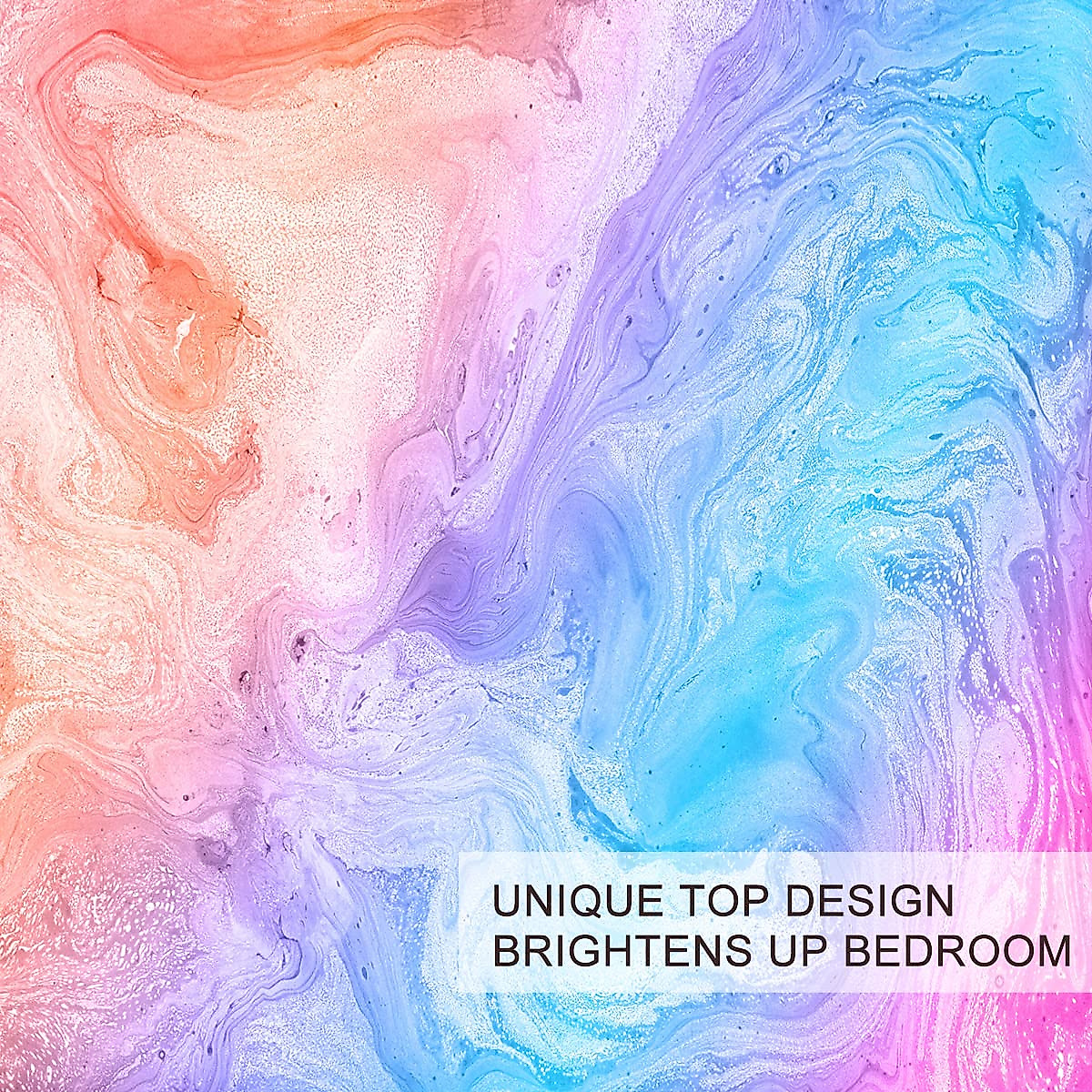 BlessLiving King Bed Sets for Girls Pastel Duvet Cover Set 3-Piece Ombre Bedding Cute Marble Pattern for Kids Teens, Pastel Pink Blue and Purple, 1 Duvet Cover & 2 Pillowcase (King)