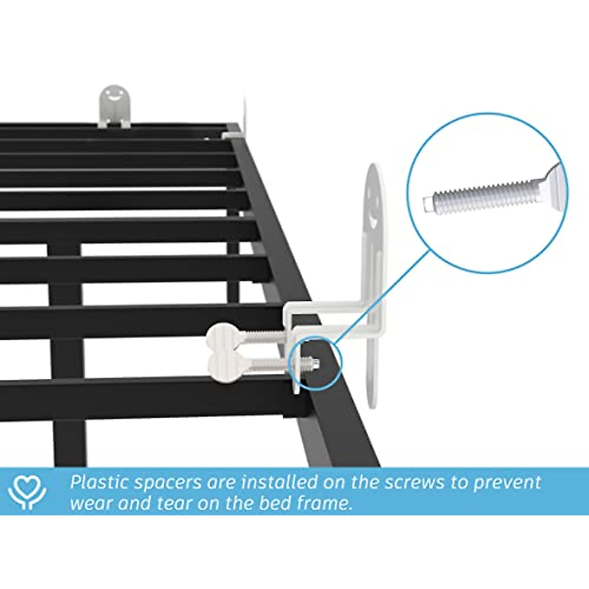 DiaOutro Bed Frame Non Slip Mattress Gaskets, 6 PCS Keep Mattress in Place, Wide Applicability Mattress Holder Easy to Assemble, Adjustable Anti-Slip Baffle Fit for Most Bed Frames, White