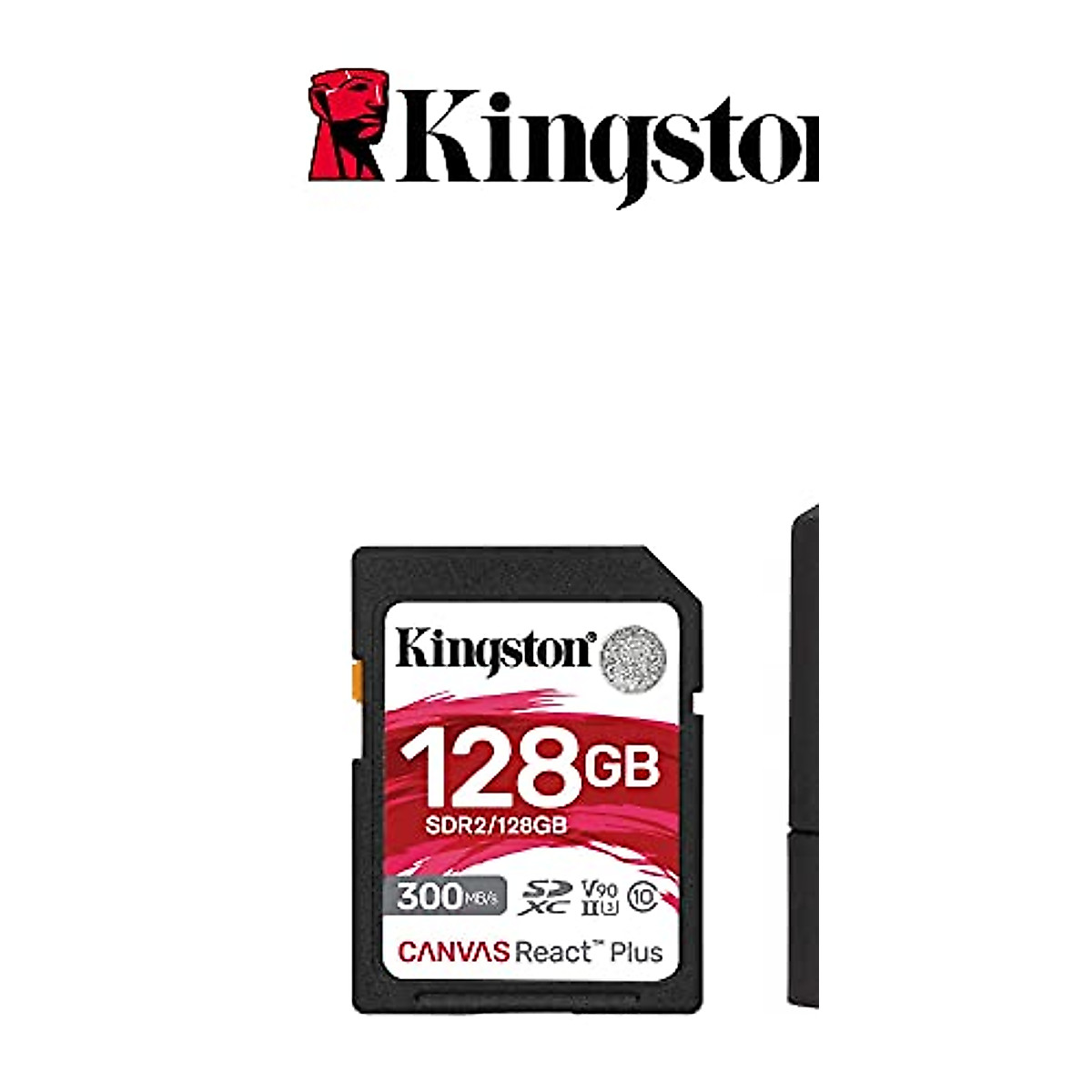 Kingston 128G SDXC Canvas React Plus 300MB/s Read UHS-II, C10, U3, V90 Memory-Card (MLPR2/128GB)