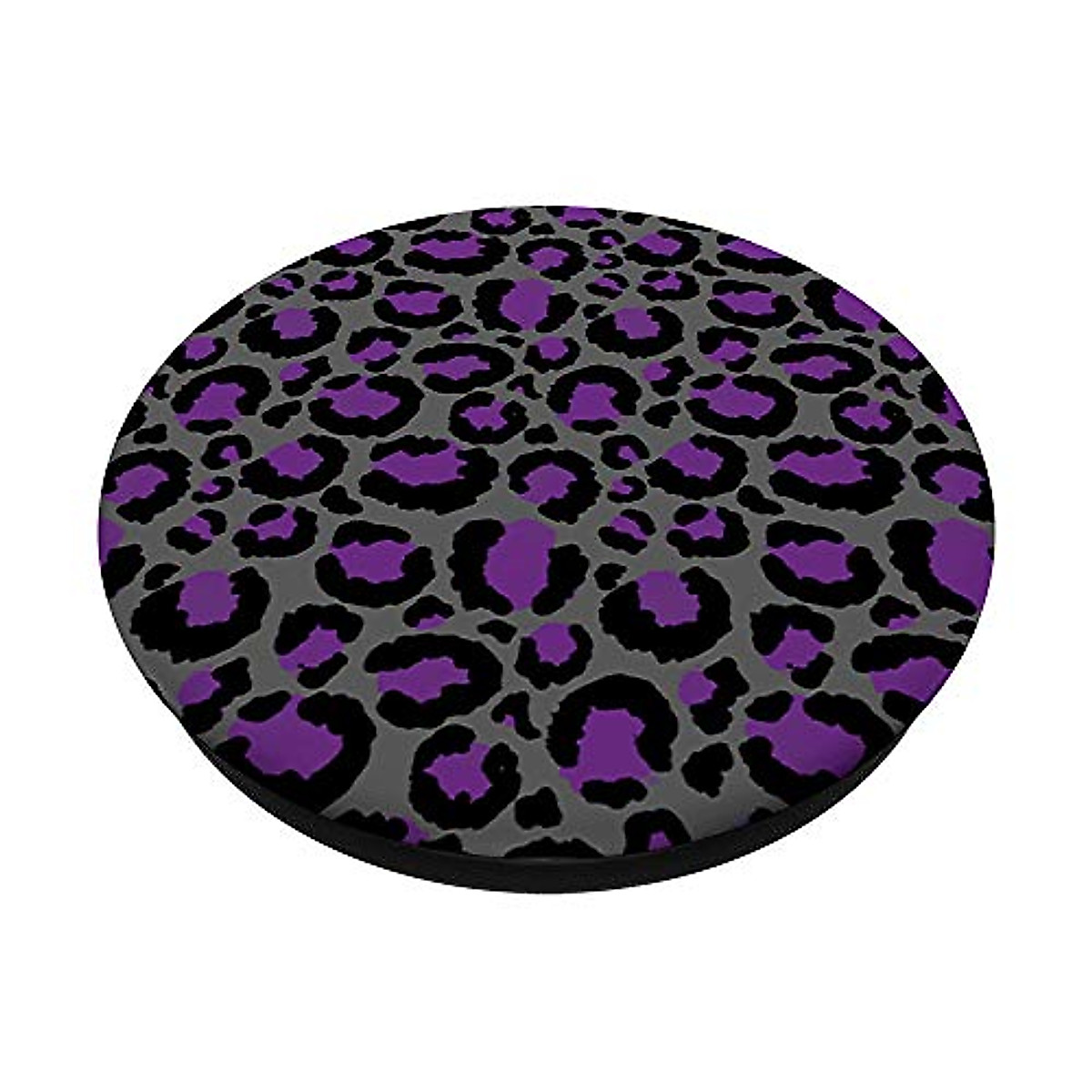 Dark Grey Violet Purple Black Spot Cheetah Leopard Print PopSockets Swappable PopGrip