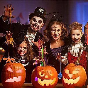 Vellibring 72Pcs Halloween Sticky Hands Party Favors Toys for Kids, Skull Skeleton Bat Ghost Pumpkin Styles Sticky Stretchy Toys for Goodie Bags Fillers Halloween Exchange Gifts Classroom Prizes