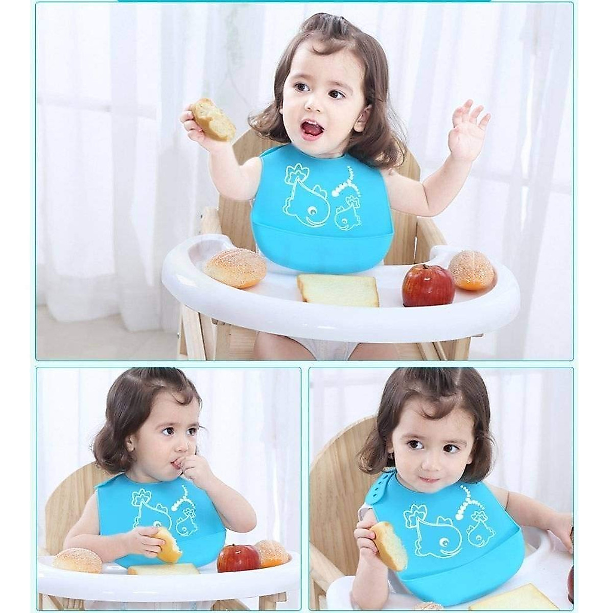 Dream Loom Christmas Baby Bibs 4pcs, First Xmas Baby Gift, for Babies Newborns and Toddler