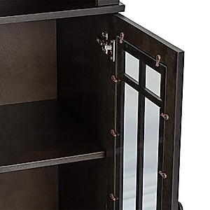 e-Flame USA Whistler Large Mantel Electric Fireplace Stove TV Stand with Media Shelves - Faux Stone Dark Oak - 66"x43"