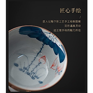 EYLINK Tea cup Chinese tea cup pretty tea cupp china cup Tea cup teacup sets for women (Princess Cup/Lotus pond)