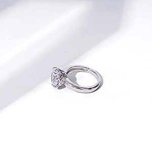 Amazon Essentials Platinum-Plated Sterling Silver Solitaire Ring set with Round Infinite Elements Cubic Zirconia (3 cttw), Size 7 (previously Amazon Collection)
