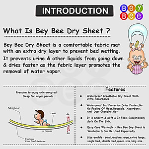 Beybee Quick Dry Baby Bed Protector Waterproof Sheet (100X70 cm (Pack of 1))(Firoza)