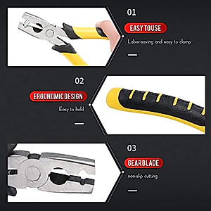 300 Pieces Wire Cage Clips with 1 Piece Wire Cage Buckle Snap Plier for Chicken Pet Dog Cat Cage (Silver, Black Yellow)