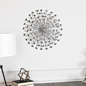Stratton Home Decor SHD0192 Acrylic Burst Wall Decor, 24", Silver, 24.00 W X 5.00 D X 24.00 H