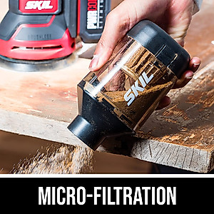 SKIL PWRCore 20 Brushless 20V 5-Inch Random Orbital Sander, Includes 2.0Ah Lithium Battery and PWRJump Charger - SR660302