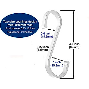 Weixinghera Hook Set, Heavy Duty S Hooks, Closet Hooks, Small S Hooks, Patio Hooks, Home Living Multi-Purpose Hooks, 20 PCS, Large, Medium, Small,(White + Black Hook)