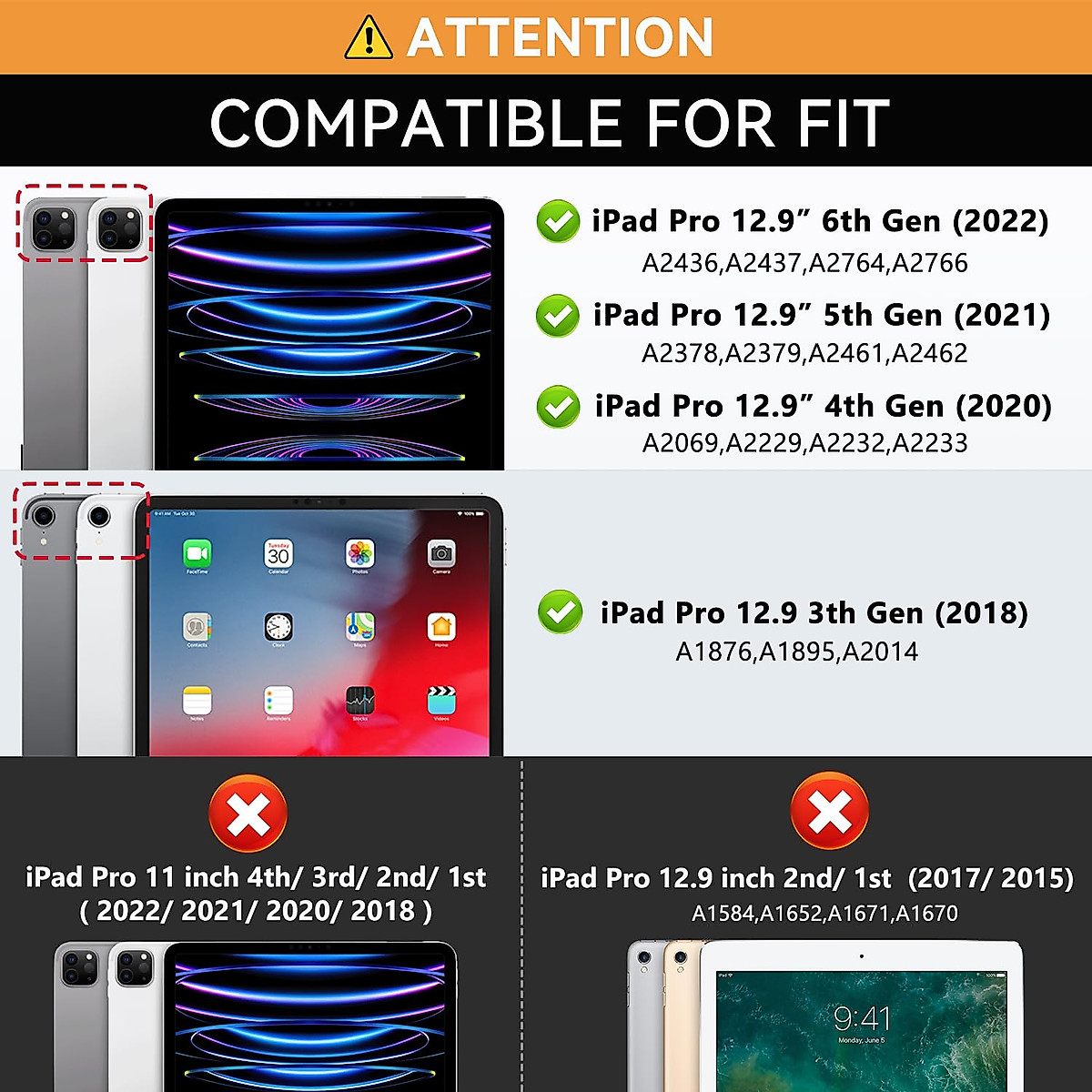 Zonefoker Case for New iPad Pro 12.9 inch 6th/5th/4th/3rd Generation 2022/2021/2020/2018, 12.9'' ipad Pro Leather Folio Protective Cover 6/5/4/3 Gen with Pencil Holder, Auto Wake/Sleep, Marble Purple