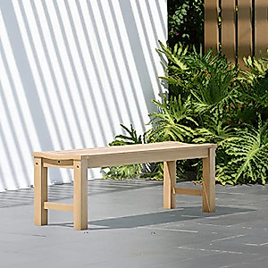 Amazonia SC RINJBENCH Riverside Teak Backless Bench | 51" inch | Ideal for Outdoors, Brown
