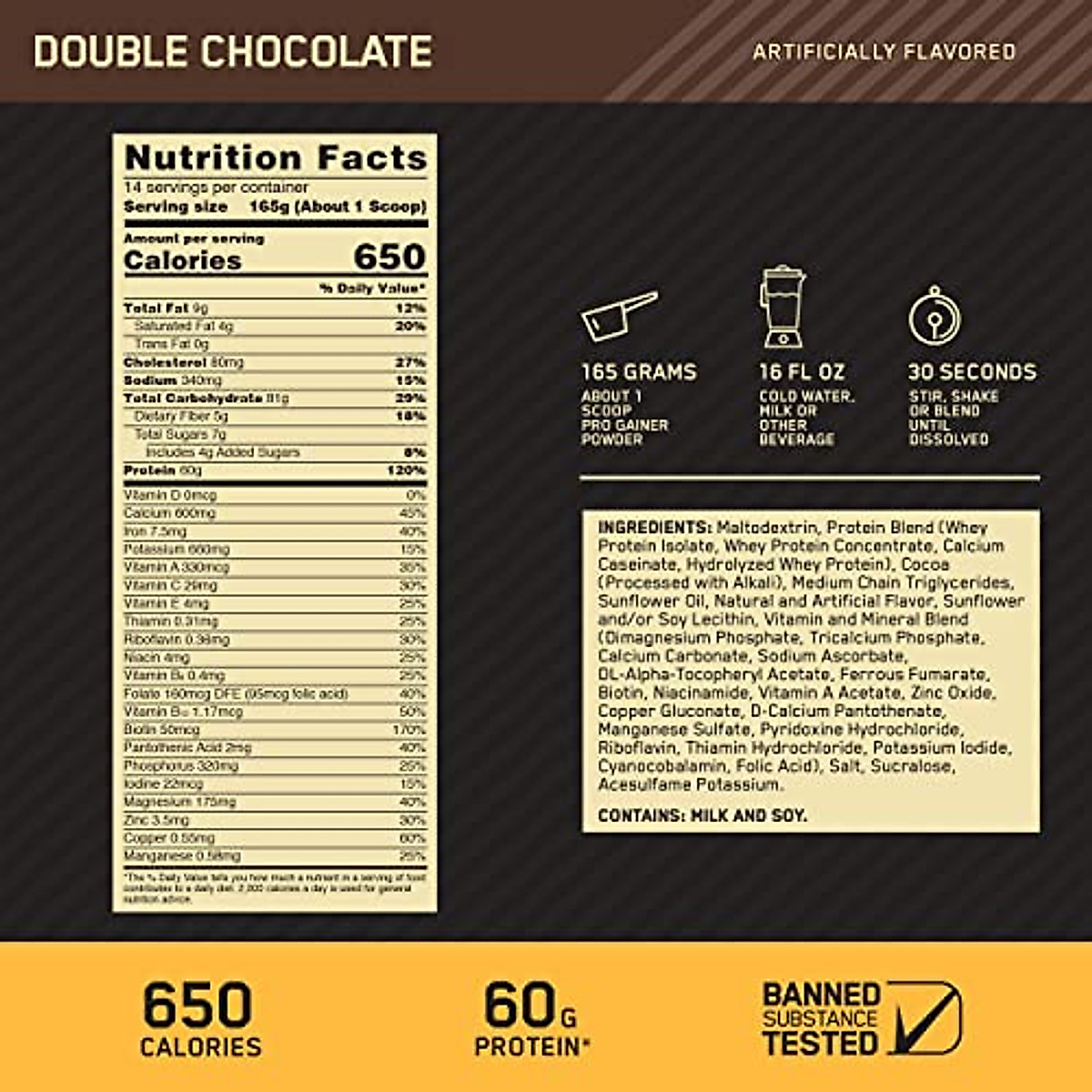 Optimum Nutrition GS Pro Gainers Weight Gainer Protein Powder,Double Rich Chocolate, 5.09 Pounds (Packaging May Vary)