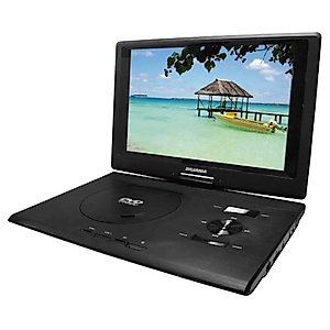 Sylvania 13.3-Inch Swivel Screen Portable DVD Player (SDVD1332) with USB/SD Card Reader