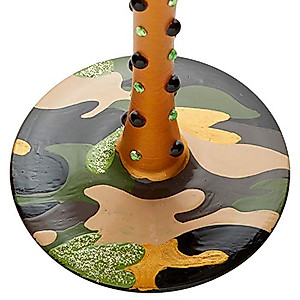 Enesco Designs by Lolita Camo Artisan Wine Glass, 1 Count (Pack of 1), Multicolor