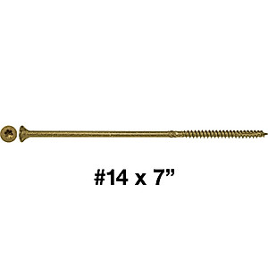 Jake Sales #14 x 7 Bronze Coated Multipurpose Wood Screw Torx/Star Drive Flat Head (1 Pound - 22 Approx. Screw Count) Exterior Coated - ACQ Compatible Wood Screws