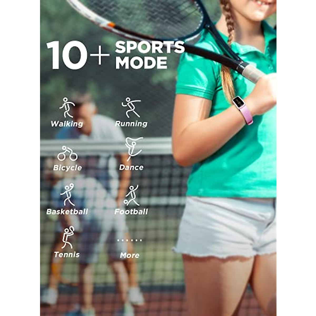 BIGGERFIVE Vigor Kids Fitness Tracker Watch for Girls Boys Ages 5-15, IP68 Waterproof, Activity Tracker, Pedometer, Heart Rate Sleep Monitor, Calorie Step Counter Watch