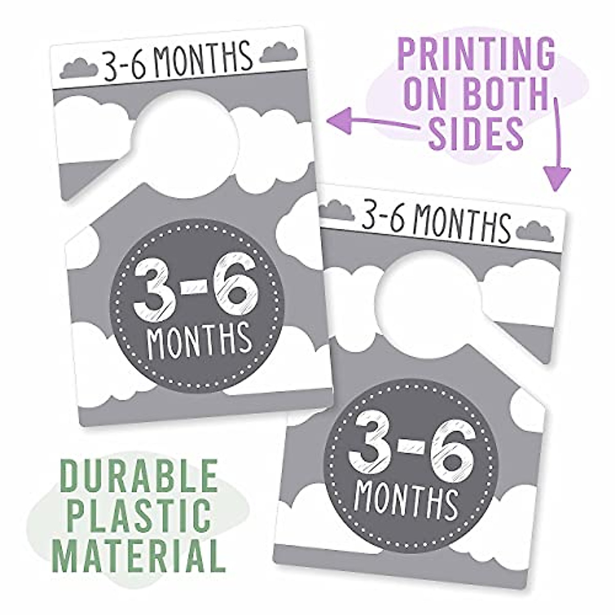 6 Hanger Dividers Baby Closet Size Dividers - Gray Closet Organizer Baby Closet Dividers, Baby Closet Organizer For Nursery Organization, Baby Essentials For Newborn Essentials, Nursery Closet Divider