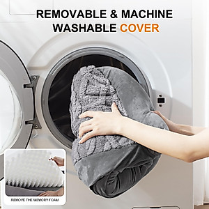 JOEJOY Orthopedic Dog Bed for Extra Large Dogs, Egg Crate Foam Dog Beds with Removable Washable Cover, Cozy Waterproof Lining Bolster Pet Sleeping Beds, Anti-Slip Bottom Dog Sofa Bed 44"x32"