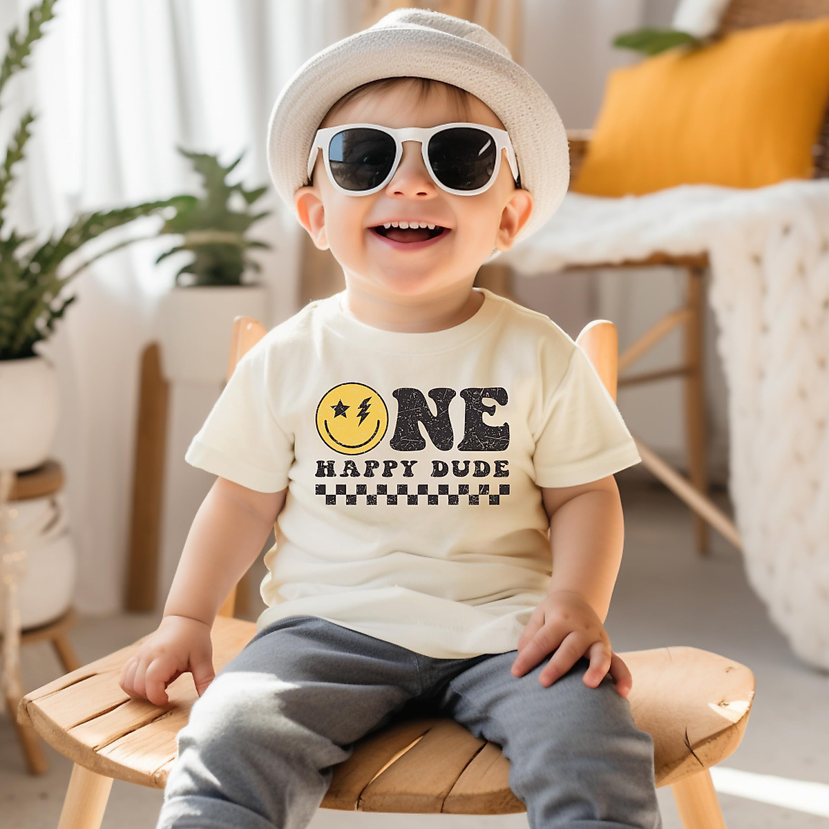 One Happy Dude 1st Birthday Matching Family Outfits for Baby Girls and Mom and Dad Natural Shirt 18 Months