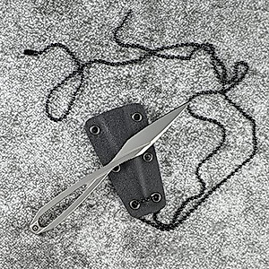 CIVIVI D-Art Neck Knife, Ostap Hel D2 Fixed Blade with a Kydex Sheath and a chain, Utility Knife Box Cutter for Cartons Cardboard Boxes C21001-1