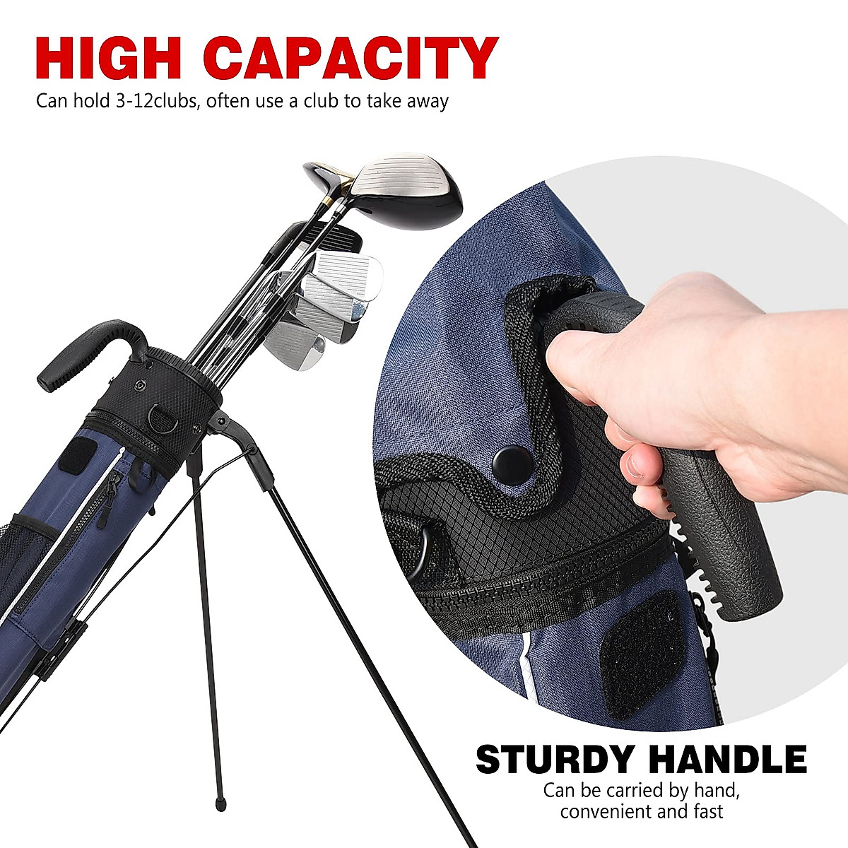 Craftsman Golf Lightweight Carry Sunday Bag with Stand Multicolor Perfect for Driving Range,Par 3 Course (US Stars)