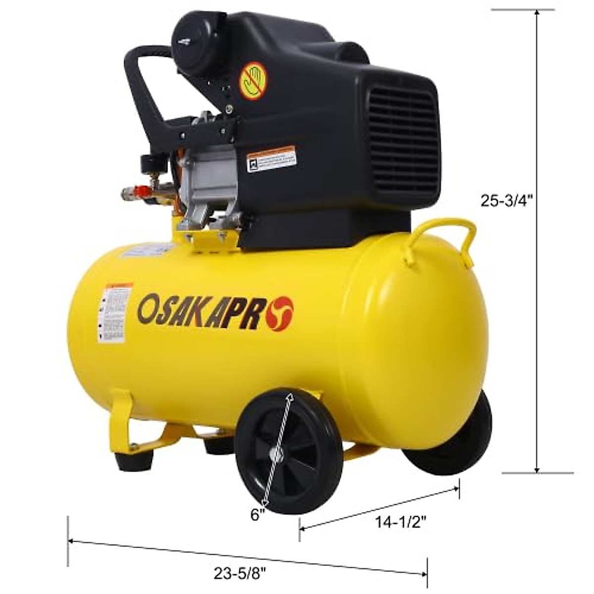 4.5HP Portable 13 Gallons Air Compressor Tank Ultra Quiet Horizontal Tank Adjustable Pressure with Built-in Wheel