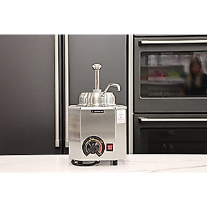 Paragon Pro-Deluxe 2028B Pump Warmer for Professional Concessionaires Requiring Commercial Quality & Construction 500W Accommodates #10 Can, Stainless Steel|Stainless