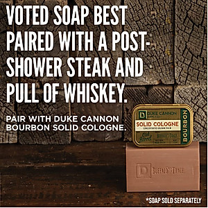 Duke Cannon Supply Co. Solid Cologne for Men Bourbon (Woodsy, Charred Oak Barrel Scent) - Concentrated Balm, Travel-Friendly Convenient Tin, 1.5 oz