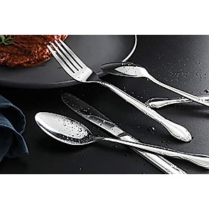 New Star Foodservice 58727 Rose Pattern, 18/0 Stainless Steel, Teaspoon, 6.2-Inch, Set of 12
