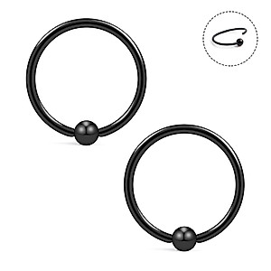 Ruifan 20G 8mm Nose Hoop Lip Eyebrow Tongue Helix Tragus Cartilage Septum Piercing Ring 8PCS - Mix Color