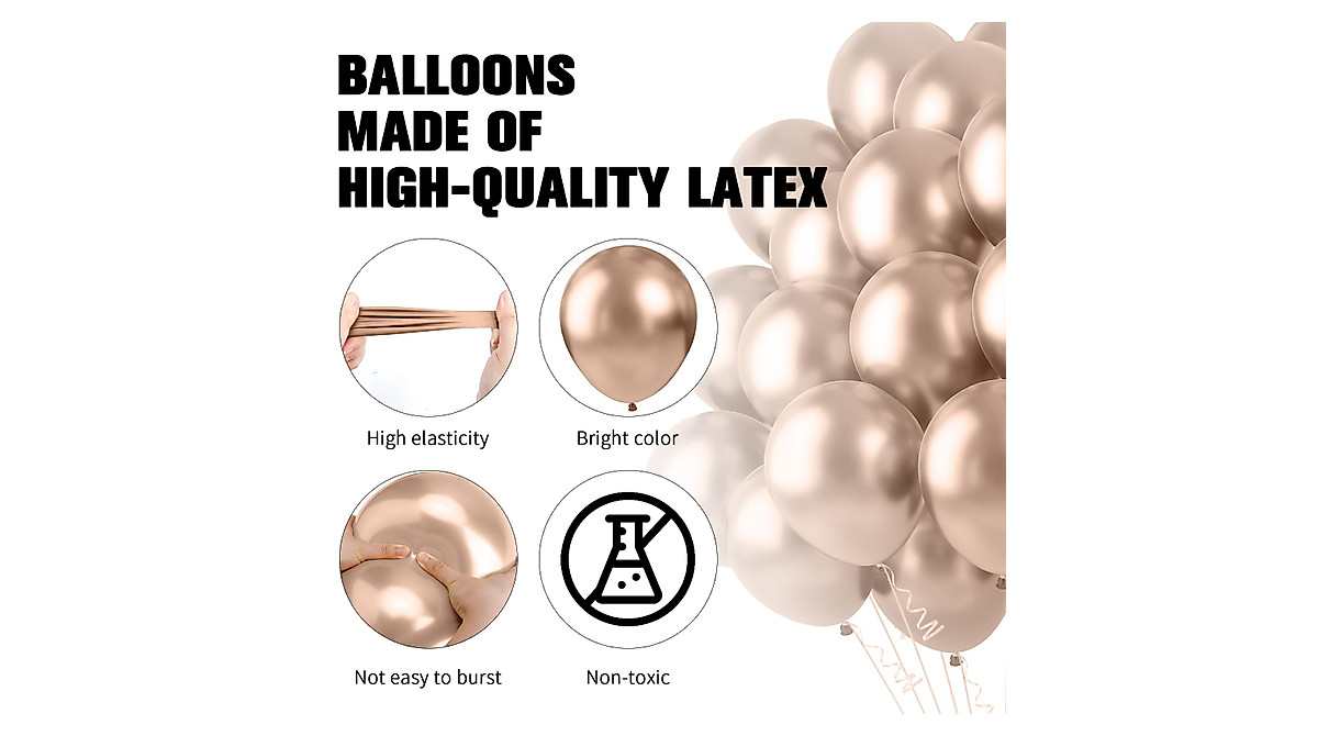 Champagne Gold Balloons 60PCs - Perfect for Parties
