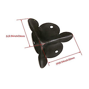 BQLZR Corner Ornament 24x24mm Vintage Bronze Metal Decorative Corner Bracket for Box Pack of 20