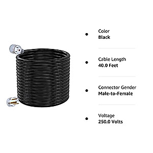 RVMATE 250V 40 Feet Welder Extension Cord, 8 AWG NEMA 6-50 STW Heavy Duty Welding Cord with LED Indicator
